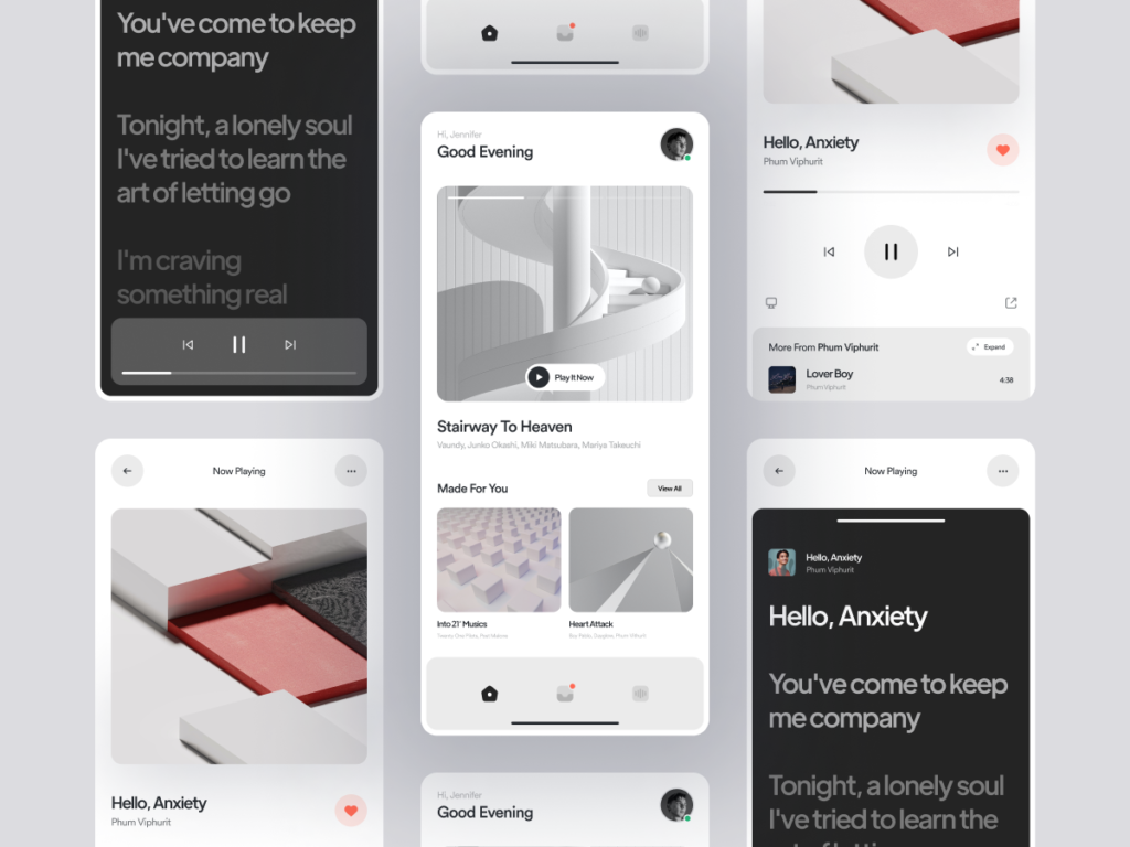 Music App - UI Light Mode - Download Free Resource Music App - UI Light Mode - Download Free Resource